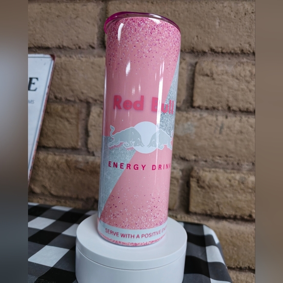 Dining | Pink Red Bull 2oz Tumbler Pink Lid Straw And Gift Box For Her ...